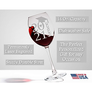 Graduation Stem ONE Wine Glass 2021 Mastered It College High School Grad Student Custom Gift Him Her Keepsake Party Favors Graduates Best Friend