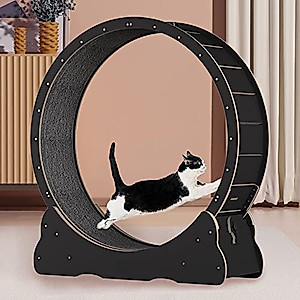 LCFALO Cat Exercise Wheel, Cat Wheel Treadmill Anti-Pinch Running Wheel Cat Exercise Cute Cat Furniture Cats Exercise Wheel Indoor Workout Game Fitness