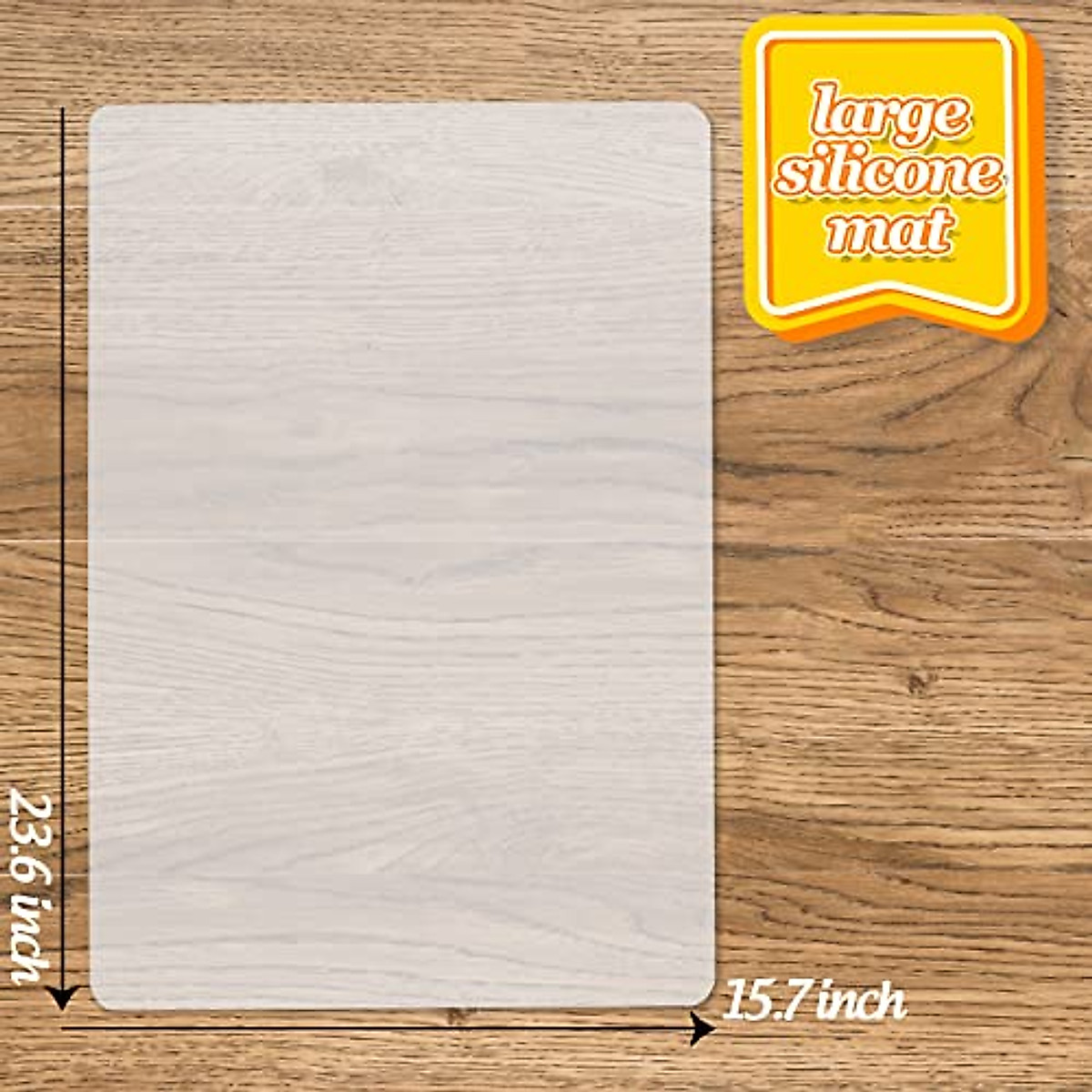 Large Silicone Mat for Crafts, 23.4"×15.6" Silicone Sheet for Resin Molds, Clay Mat, Paint Mat, Pastry Mat, Placemat, Silicone Mat for Epoxy Resin, Nail Art, Craft Glitter Tumbler Making, Translucent