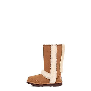 UGG Unisex-Child Sunburst Tall Boot, Chestnut, 2 Little Kid