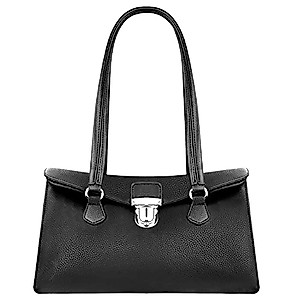 Whale Power Handbags for Women Work Designer Tote Purse Ladies Top Handle Shoulder Bag Black Faux Grain Lether Satchel