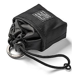 Ringke Mini Pouch [Bucket Bag] with O Ring Carabiner, Nylon Carrying Pouch Small Bag for AirPods, Galaxy Buds, Earphones, Cards, ID - Black