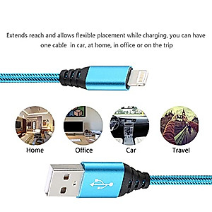 Aurnoet iPhone Charger 5Pack 10FT Lightning Cable Nylon Braided USB Cables Fast Charging Apple MFi Certified Compatible with iPhone 14/13 mini/14/13/12/11 Pro MAX/XR/XS/8/7/Plus/6S/SE/iPad