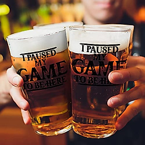 Toasted Tales Paused My Game To Be Here | GOT Style | Pint Beer Glass| Gamer Gifts for Men, Teenagers - Gamer Mode ON |Gamer Cup For Fathers Day | Video Gamer Mug Boys