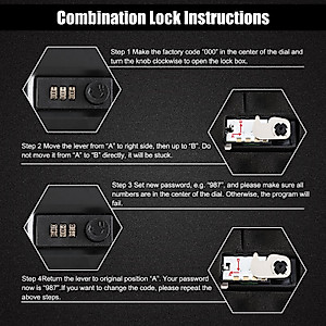 Dalmbox Car Gun Safe for Pistols, Gun Lock Box with Combination Lock, Handgun Safe for Nightstand, Portable Travel Pistol Safe for Car, Home, Truck (9.4"X 6.4" X 1.8")