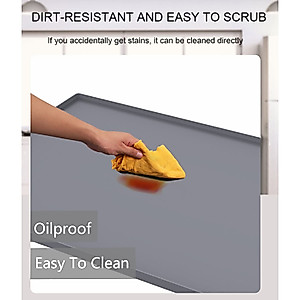 Under Sink Mat, 34"x22" Silicone Under Sink Mat for Kitchen, High Capacity Waterproof Under Bathroom Sink Mat, Side Water Leakage More Convenient