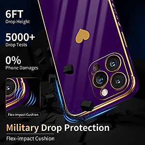 Jmltech Designed for iPhone 14 Pro Max Case Silicone for Women Girls Cute Design Soft Silicone Camera Protection Protective Lovely Heart Phone Cases for iPhone 14 Pro Max 6.7" (Dark Purple)