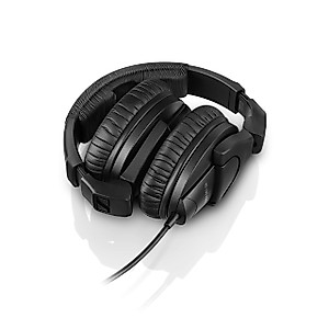 Sennheiser Professional HD 280 PRO Over-Ear Monitoring Headphones & Amazon Basics XLR Microphone Cable for Speaker or PA System, All Copper Conductors, 6MM PVC Jacket, 10 Foot, Black