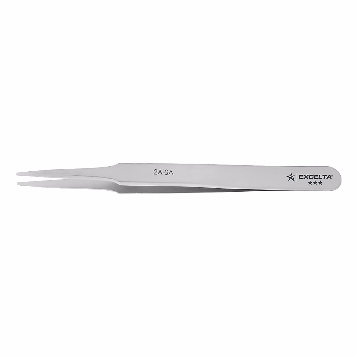 Excelta Ultra-Precision Tweezers, Straight Tapered Flat Point, Anti-Magnetic Stainless Steel, 4.75" Length, 0.059” Wide, Professional