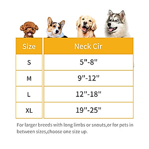 Protective Inflatable Collar for Dogs and Cats - Soft Recovery Pet Cone, E-Collar Does not Impede Vision Orange S