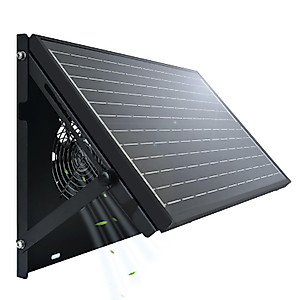 15W Solar Powered Metal Shell Waterproof Exhaust Fan Kit for Chicken Coops, Greenhouses, Sheds, Pet Houses, and Windows