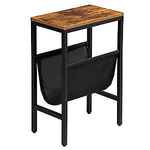 Small End Tables for Small Spaces – Small Side Table Living Room – Industrial Small Nightstand Bedroom –Narrow End Table – Slim Skinny Bedside Table – Little Thin Accent Table Tiny Drink Table