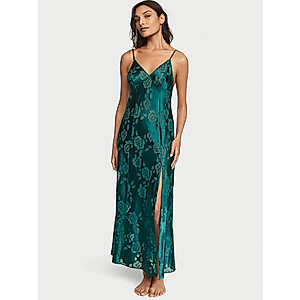 Victoria's Secret VS Archives Burnout Satin Slip, Women's Lingerie, Lace Up Detailing, Green (S)