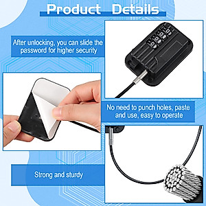 4 Packs Refrigerator Lock Cabinet Locks Closet Door Lock Fridge Password Locks for Kids Combination Child Safety Locks Coded Adhesive Fridge Door Lock 4 Digit Lock for Windows Closets Drawers (Black)