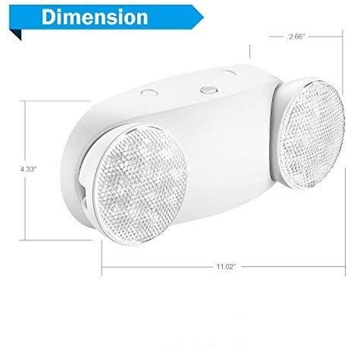 EXITLUX 1 Pack White LED Emergency Lights with Battery Backup, Two Head Adjustable Emergency Lighting Fixtures-Fireproof Materials-Emergency Lighting Fixture/Emergency Light Home.