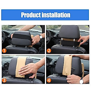 Winter-Proof Car Neck Pillow Memory Foam Relieve Pain Drive in Comfort with Universal Versatile Breathable Headrest Cervical Spine Support Beige Large