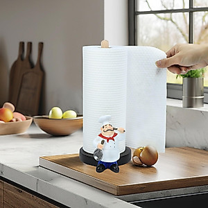 MASSJOY Chef Style Paper Towel Holder, Resin Crafts Display for Kitchen Cafe Western Restaurant Cake Shop Dessert Shop.