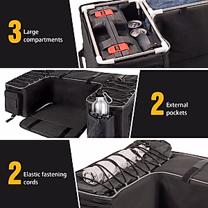Morjor ATV Storage Bags with Extra Waterproof Cover & Upgraded Zippers, ATV Bag with Back Seat for Passenger