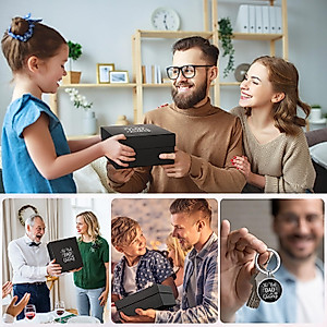 Tiangrid 7 Pcs Father's Day Gift Set for Dad Includes Insulated Tumbler, Aromatherapy Candle, Socks, Keychain, Eye Mask, Gift Card with Gift Box for Men Husband Daddy Retirement Employee Gifts