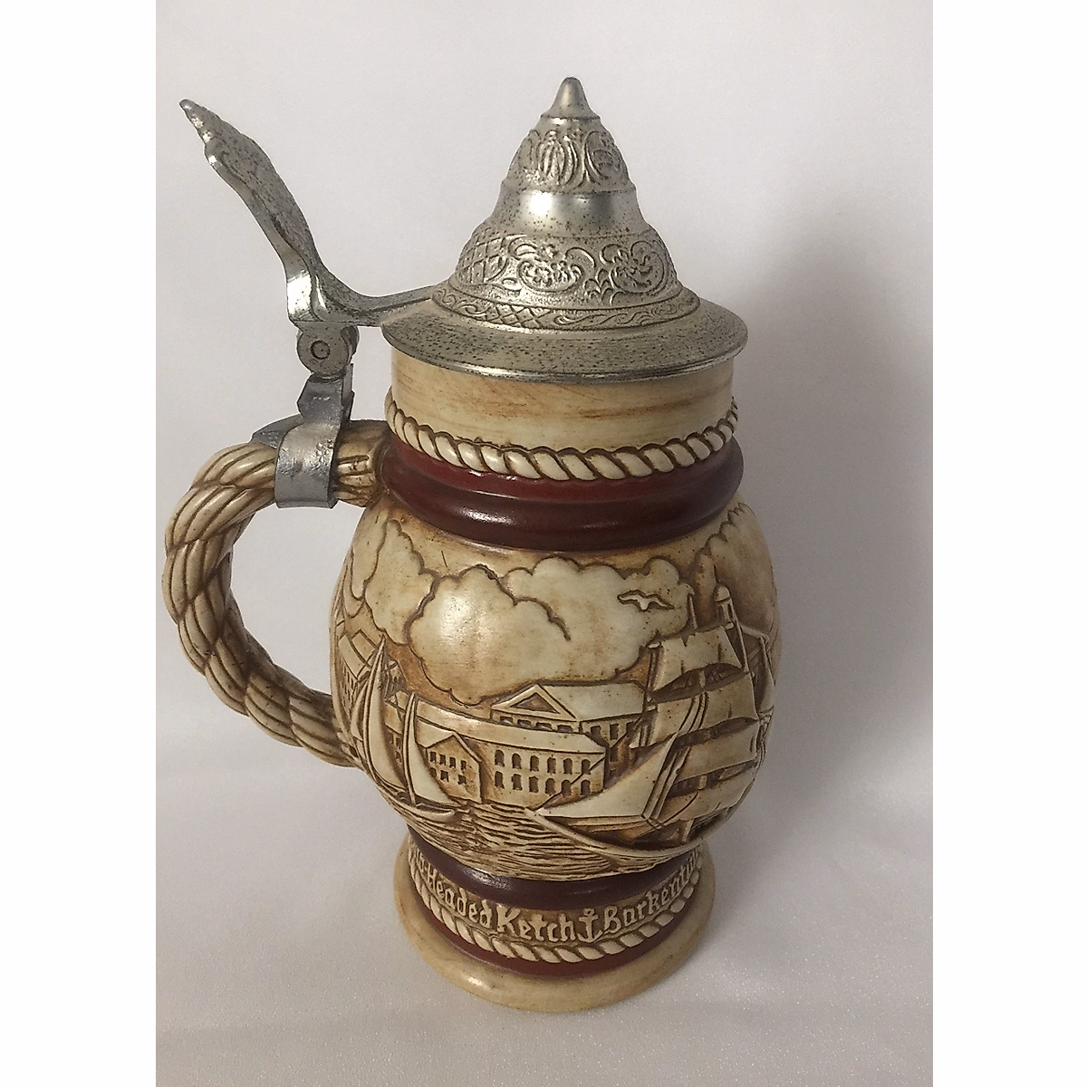 Handcrafted Avon Tall Ships Stein Brigantine Bark Staysail Schooner 1977