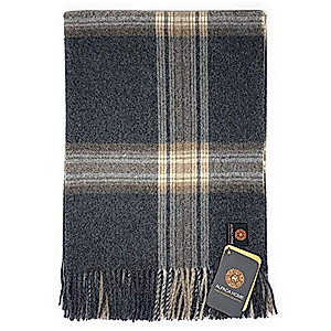 Alpaca Home | Tartan Plaid Alpaca Throw Blanket | 100% Baby Alpaca Wool in Natural Shades | 6.6 Feet Long X 4.25 Feet Wide | Hypoallergenic, Soft & Cozy (Campfire Plaid)