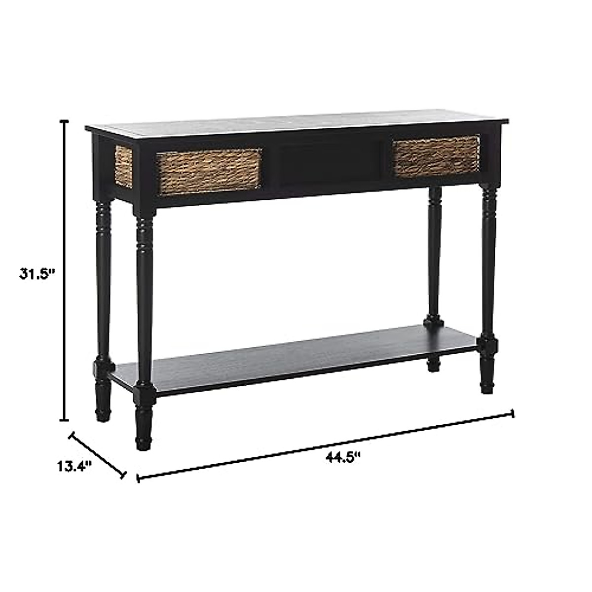Safavieh Home Collection Christa Distressed Black 3-Drawer Storage Console Table