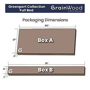 Grain Wood Furniture Greenport Solid Wood Platform Bed, Full Size, Brushed Driftwood