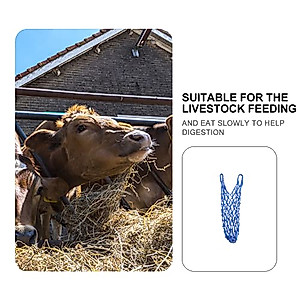 3 pcs Alpacas Convenient Mesh Net- Nets Hen Reduce Feeding Bags Trailer Livestock for Horses& Day Grazing Blue Travel Hay Bag Animals Horses Farm Goose Tool to Treat Goats Food