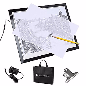 Voilamart A3 Portable Tracing Light Box, Ultra-Thin LED Light Board, Sketch Drawing Light Pad, Dimmable Brightness Light Board, 3-Level Artists Light Box with Carry Bag for Drawing Sketching Animation