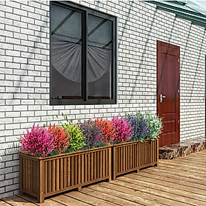 18 Pack Artificial Lavender Flowers Bouquet Fake Plants for Indoor Outdoor UV Resistant Plastic Flowers with Stems Decor Home ,Wedding, Party, Garden, Patio, Office, (Purple)