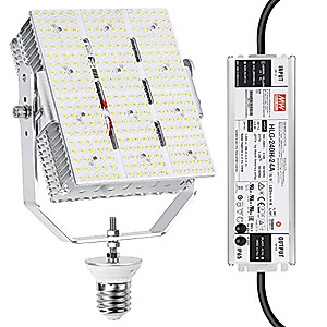240W LED Parking Lot Retrofit Kit 34800LM ETL DLC Replace 1000W MH HPS HID Shoebox LED Retrofit Lights AC100-277V 5000K E39 Base for Outdoor Tennis Court Canopy Flood Street Area Lighting Fixture