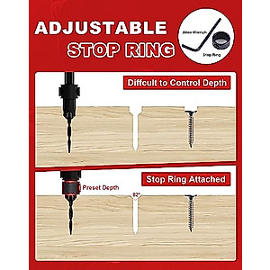 EZARC Countersink Drill Bit Set, 3 PCS Tapered Drill Bits Counter Sinker Set, 1/4" Hex Shank Quick Change for Woodworking, Pilot Screw Hole Set