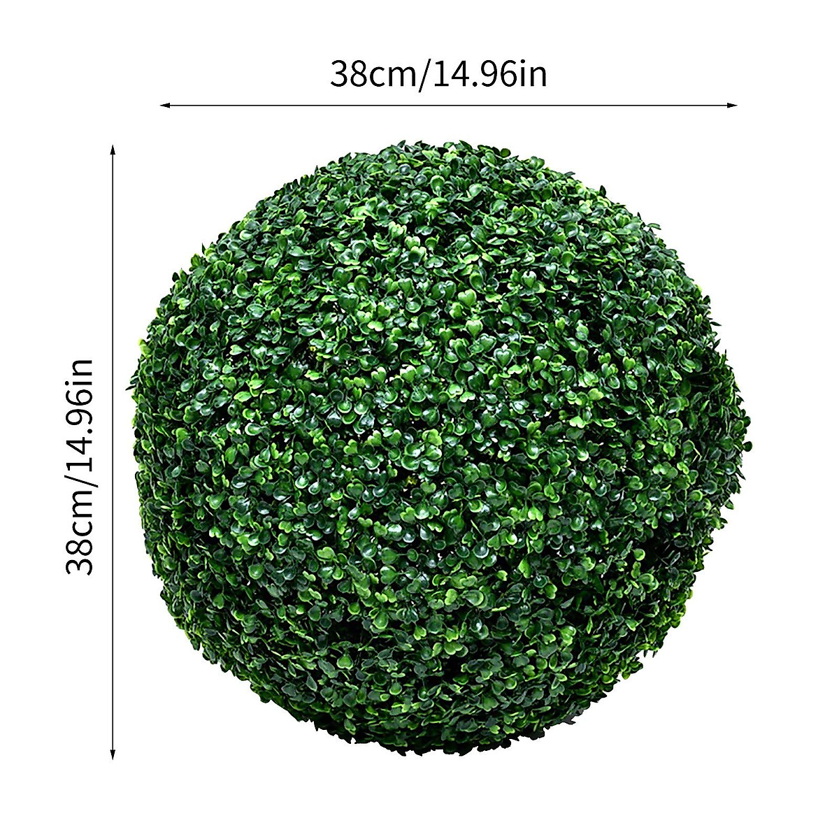 Dolloress 15 inch Artificial Plant Topiary Ball Garden Decorative Balls for Backyard, Balcony,Garden, Wedding and Home Décor,Green