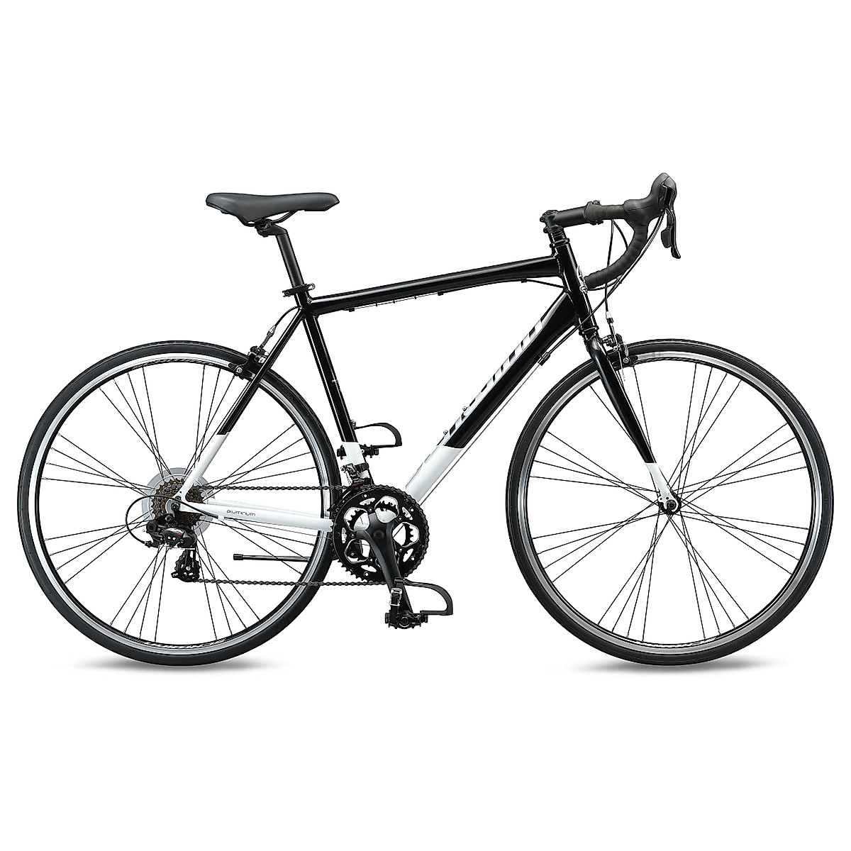 Schwinn Phocus 1400 Adult Road Bike, Mens and Womens, 14-Speed Drivetrain, 53cm/Large Aluminum Frame, 700c Wheels, Drop Bar Handlebars, Black