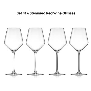 JoyJolt Layla Italian Red Wine Glasses, Set of 4 , 17 oz Clear – Made in Europe