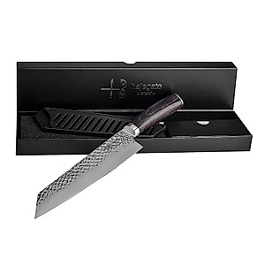 hajegato Japanese Chef Knifes Set Professional Chefs Knife & Paring Kitchen Knifes Set 7cr17 German High Carbon Stainless Steel, 2 Piece Gift Sets… (Kiritsuke 7.5")