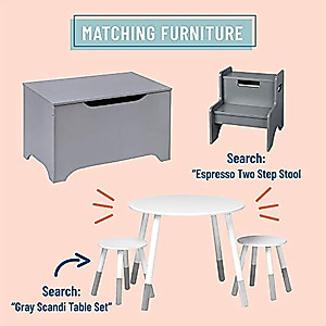 Wildkin Kids Toy Box for Boys and Girls, Features Safety Hinge and Solid Wood Top, Helps Keep Toys, Games, Books, and Art Supplies Organized in Your Child's Bedroom or Playroom (Gray) , Gray Fog