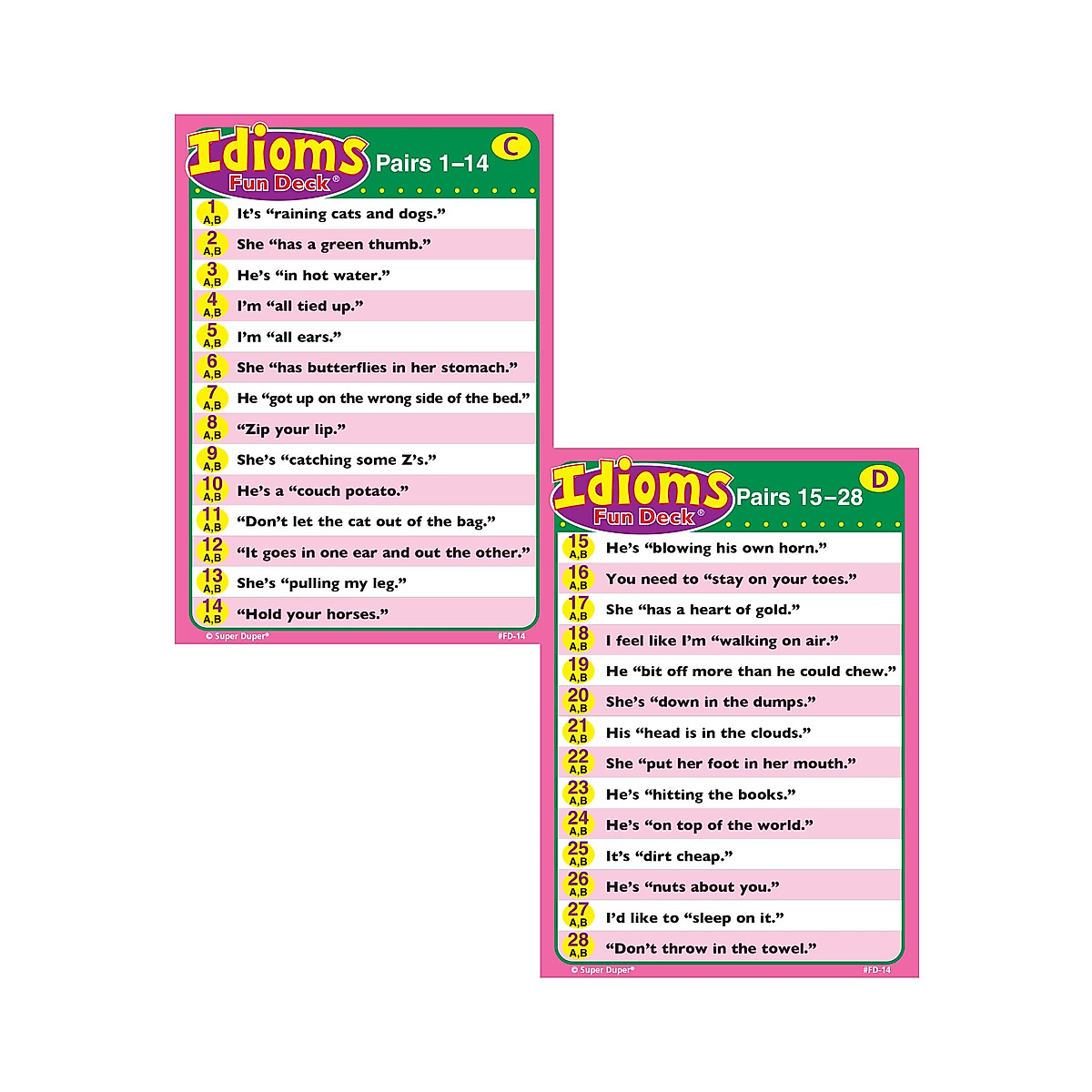 Super Duper Publications | Idioms Fun Deck | Figurative Language Skills Flash Cards | Educational Learning Materials for Children