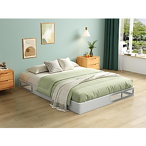 AROMUSTIME 7 Inch Box Spring Queen,Black Heavy Duty Metal Mattress Foundation/Easy Assembly/Non-Slip/No Noise/Easy Clean Fabric Cover