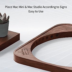 Hazevaiy Wood Stand for Mac Mini and Mac Studio,Walnut MacMini/MacStudio Accessories,Handmade Mac Desktop Stand Holder Dustproof Heat-Disspation Mount (Black Walnut)