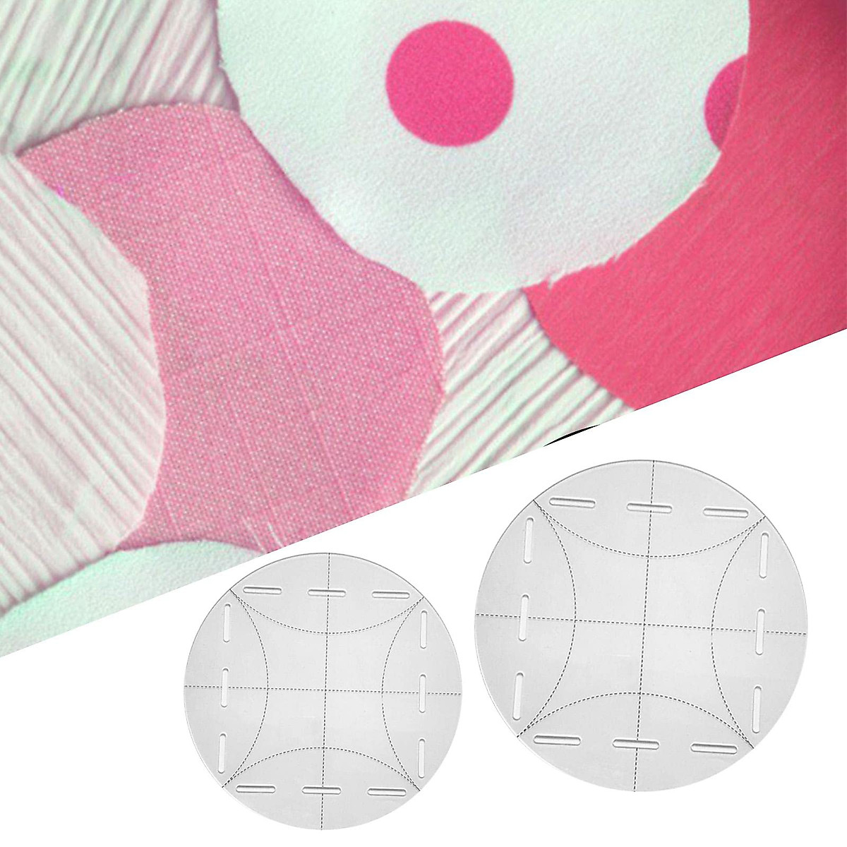 2Pcs Quilting Template Circle Ruler Reusable Quilt Circle Template Handmade Quilt Supplies Patchwork Tool, 5inch 10inch