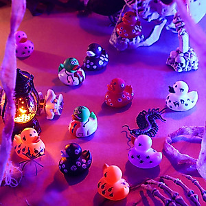 Jerify 12 Pcs Mini Rubber Ducks 2 Inch Halloween Rubber Ducks Assorted Duckies Halloween Themed Bathtub Toys Rubber Ducky for Boys Girls Birthday Gifts Trick or Treat Supplies Goodie Bag Fillers