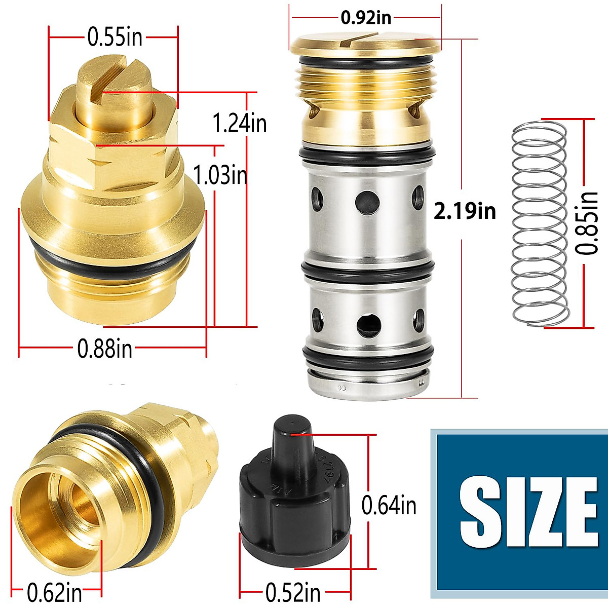 Yoursme 1423 Balancing Spool 132343 & 12318 Stop-Check Valve Kit for Moen Tub and Shower Faucets
