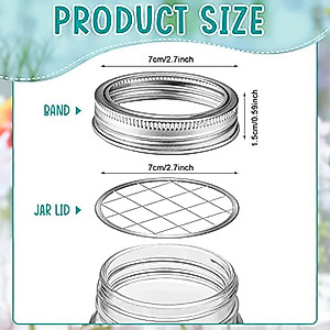 Flower Mason Jar Flower Lid Floral Frog Vase Insert Canning Jar Insert Mason Jar Lid with Square Grids for Regular Mouth Mason Canning Jars(18 Set,70mm)