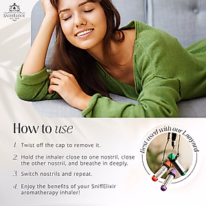 Peppermint Inhaler Nasal Stick - Aromatherapy Nasal Inhaler, Portable Nose Inhaler Stick, Non Drowsy Motion Sickness Nausea Stick with Peppermint Essential Oil for Migraine Stick, and Headache