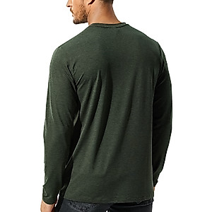 MIER X-Sofort Men's Long Sleeve Tee Shirts for Workout, Running, Gym, Athletic Buttery Soft Crew Neck Lightweight Dry Fit T-Shirts, Dark Green Heather, M