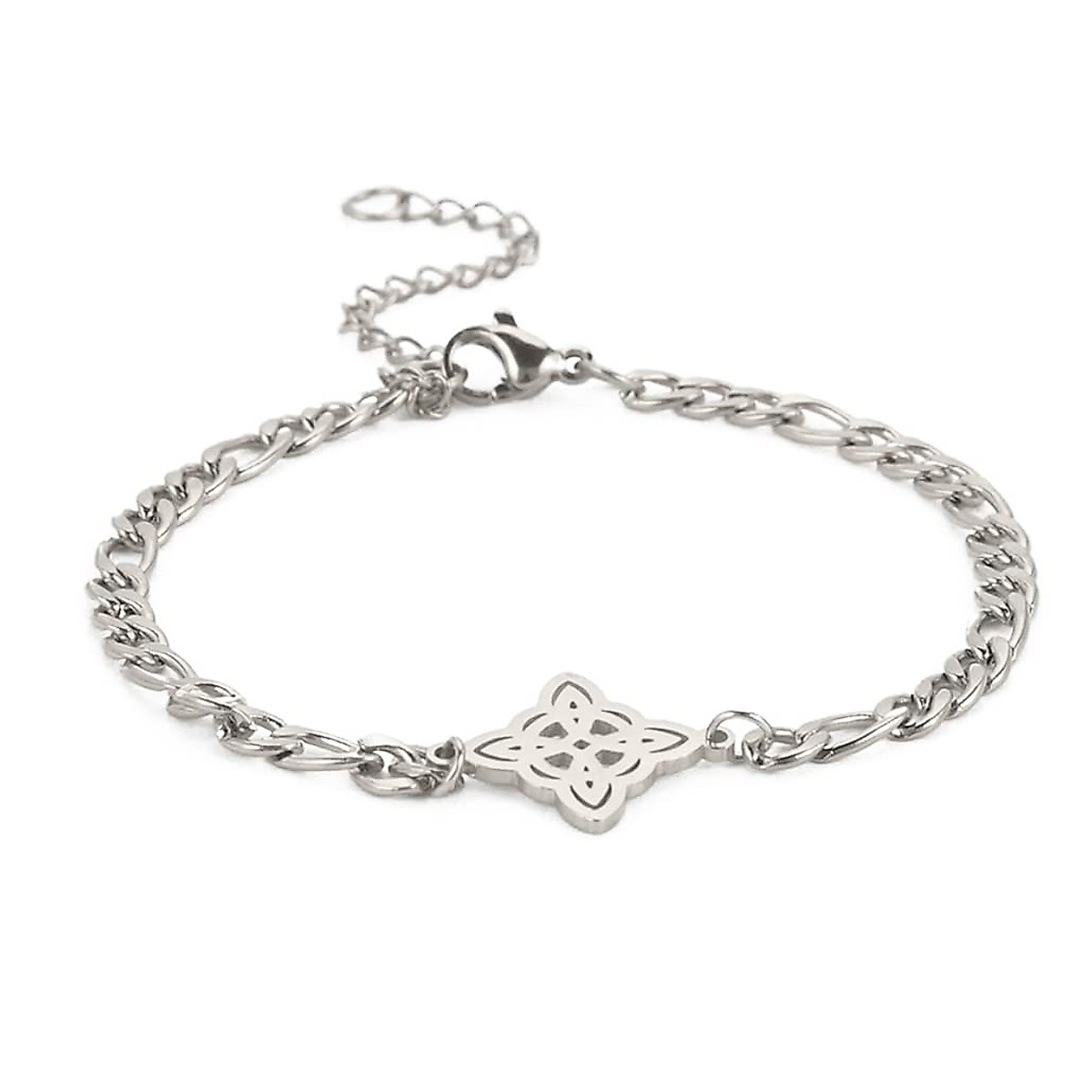 UNIFT Celtic Knot Bracelet For Women Stainless Steel Fashion Charm Irish Celtic Witches Knot Bracelet Wiccan Symbol Jewelry Gift (silver, Stainless Steel)