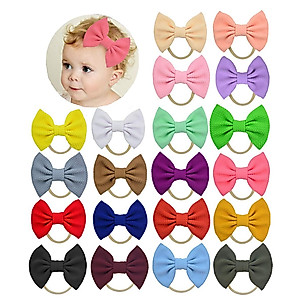 Toptim Baby Girl's Headbands and Bows for Newborn Infant Toddler Photographic Accessories (4.1“ Bows)