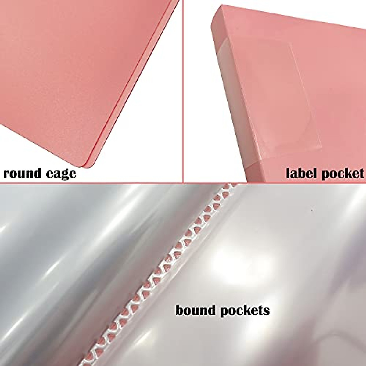 Diamond Painting Storage Presentation Book 40 Clear Pockets Sleeves Protectors Art Portfolio Clear Book for 30 x 40 cm Diamond Painting (Can Accommodate 16.5 X 12.1inch) - Pink