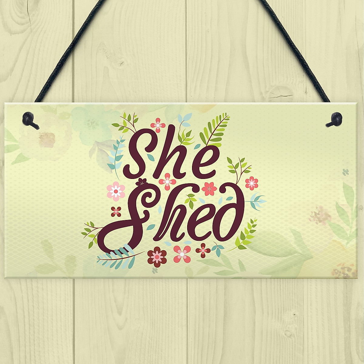XLD Store She Shed Garden Sign Gift for Her Woman Cave Mum Sister Friendship Home Plaque